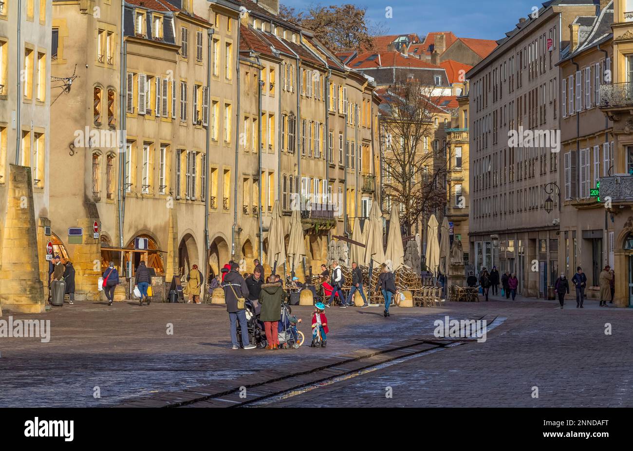 Impression around Place Saint-Louis in Metz, the capital city in the ...