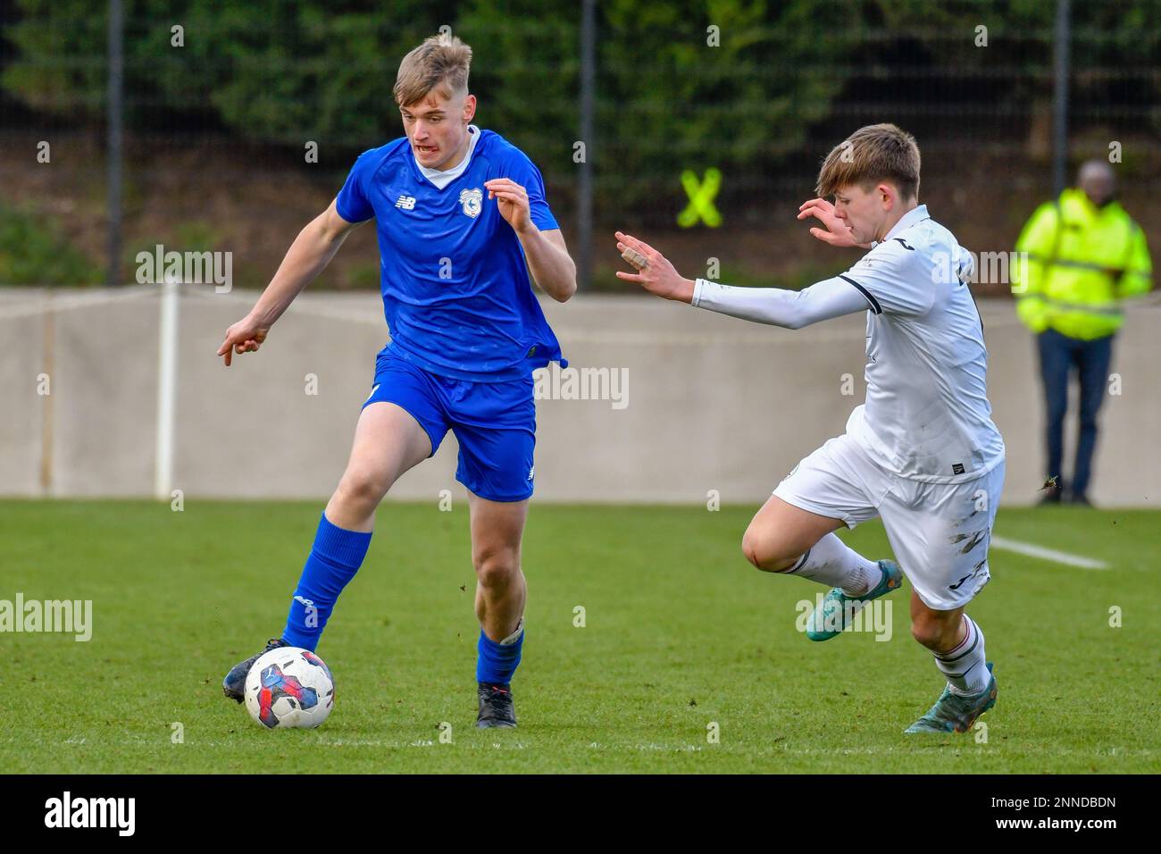Swansea, Wales. 25 February 2023. Dylan Lawlor of Cardiff City under ...