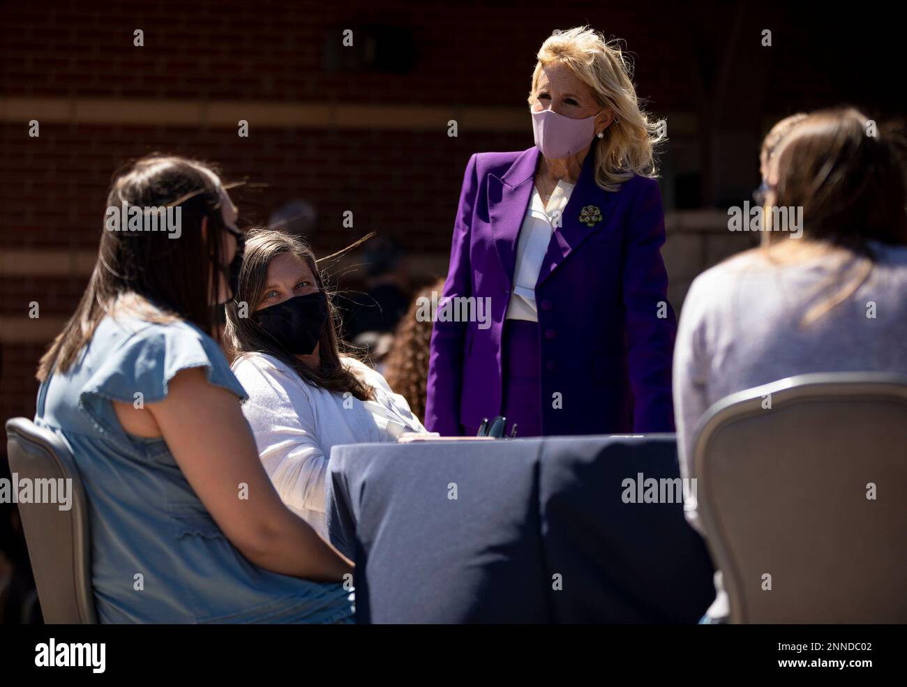 First lady Jill Biden visits with military spouses during her visit to ...