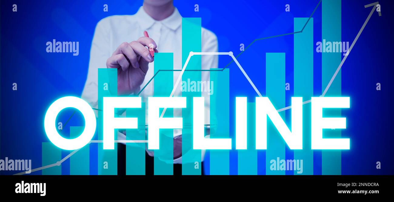 Conceptual caption Offline. Business idea Not having directly connected ...
