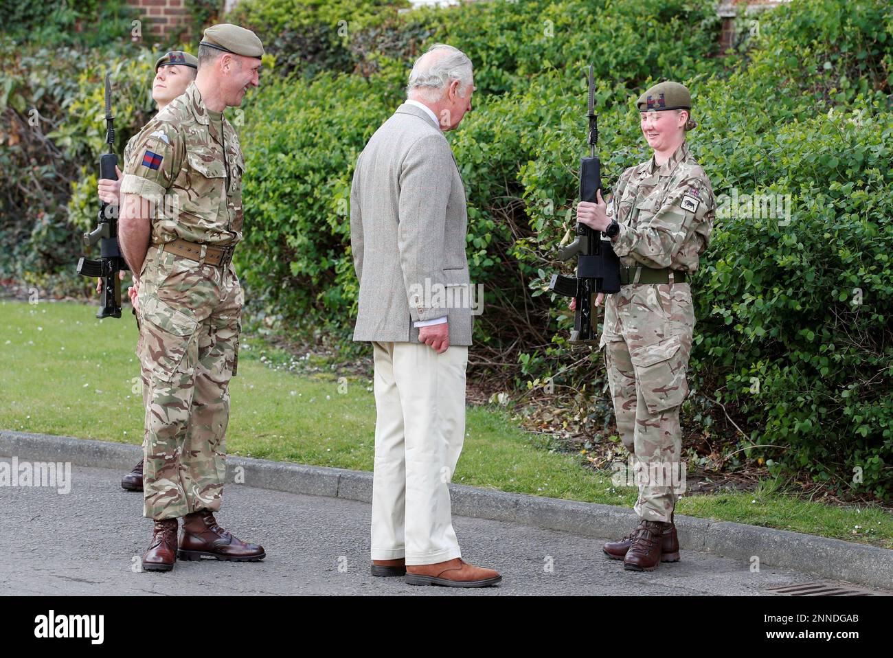 Britain's Prince Charles with Commanding Officer Lieutenant Colonel ...