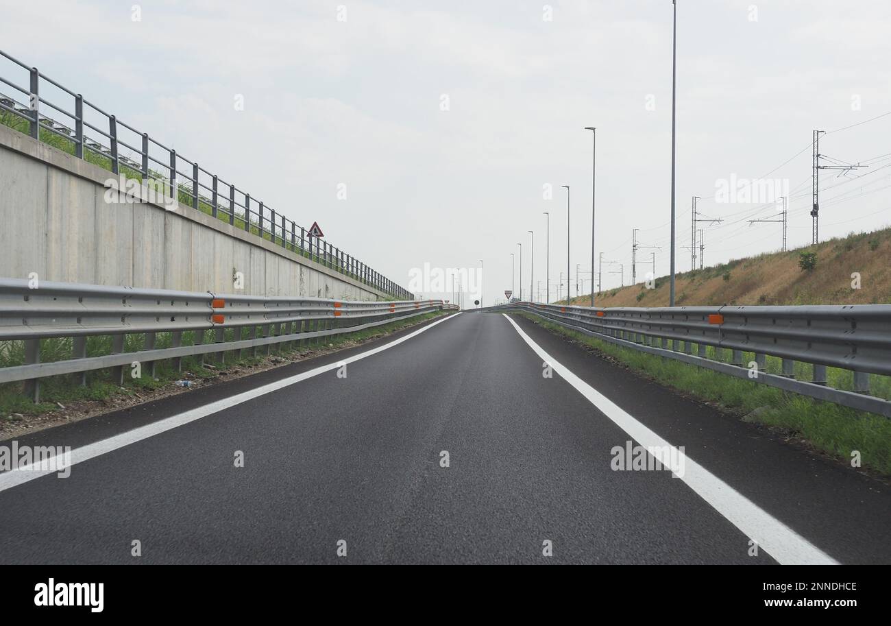 perspective view of a street from driver point of view Stock Photo - Alamy