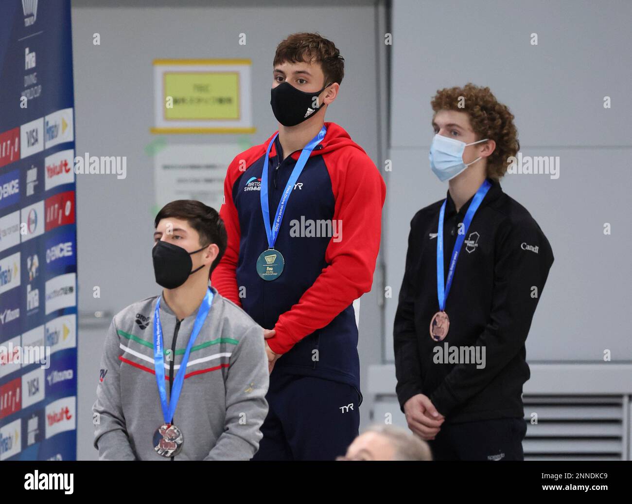 (L to R) Mexico's Randal Willars Valdez, silver, Great Britain's Thomas ...