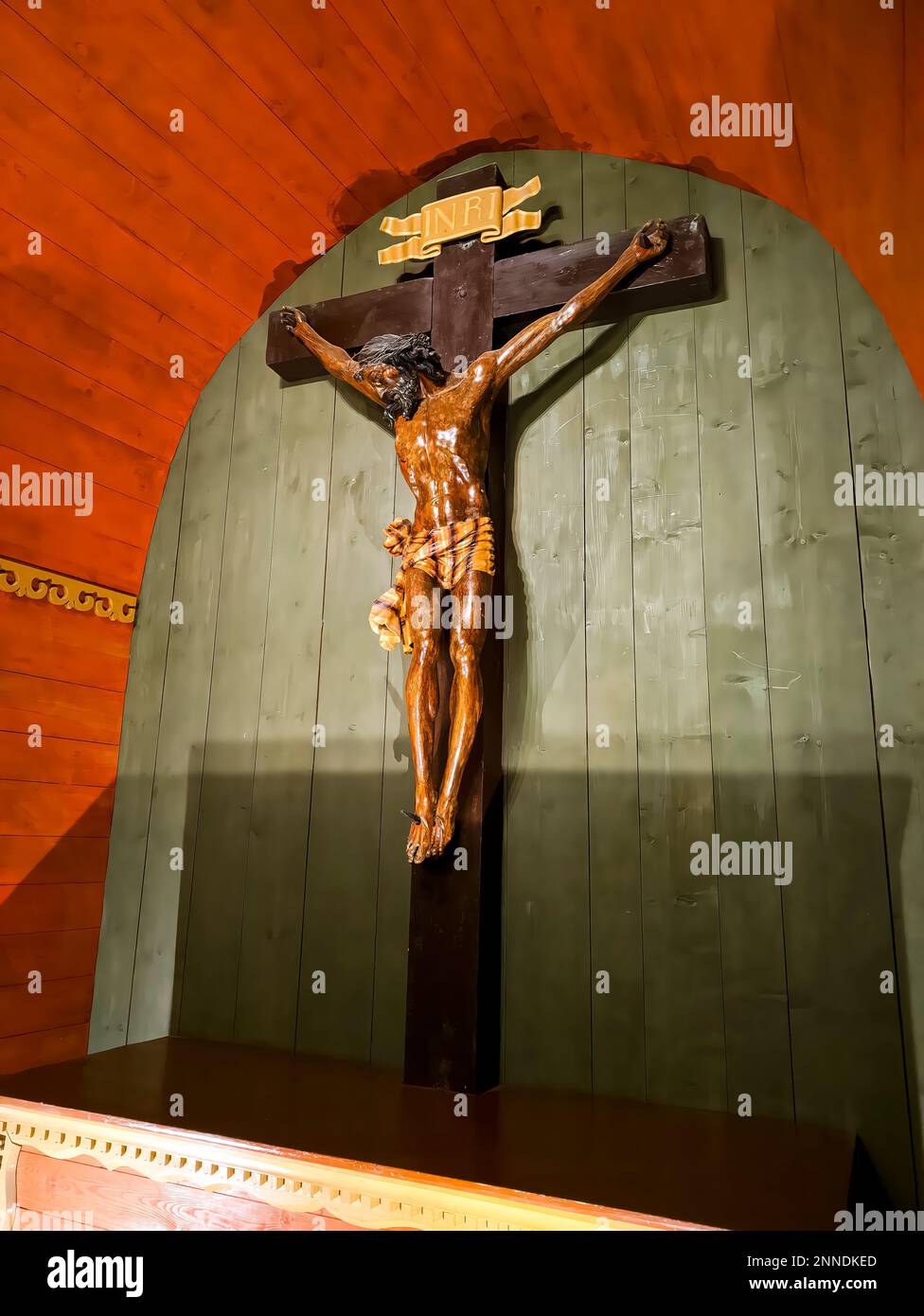 Sculpture of Christ Crucified in The Holy Cross Chapel. Wieliczka Salt ...