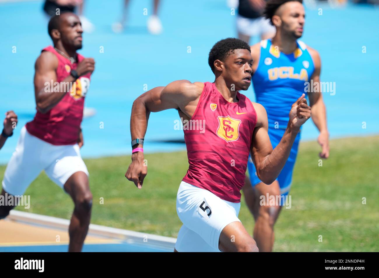 Brian Herron of Southern California wins the 400m in 46.38 during a ...