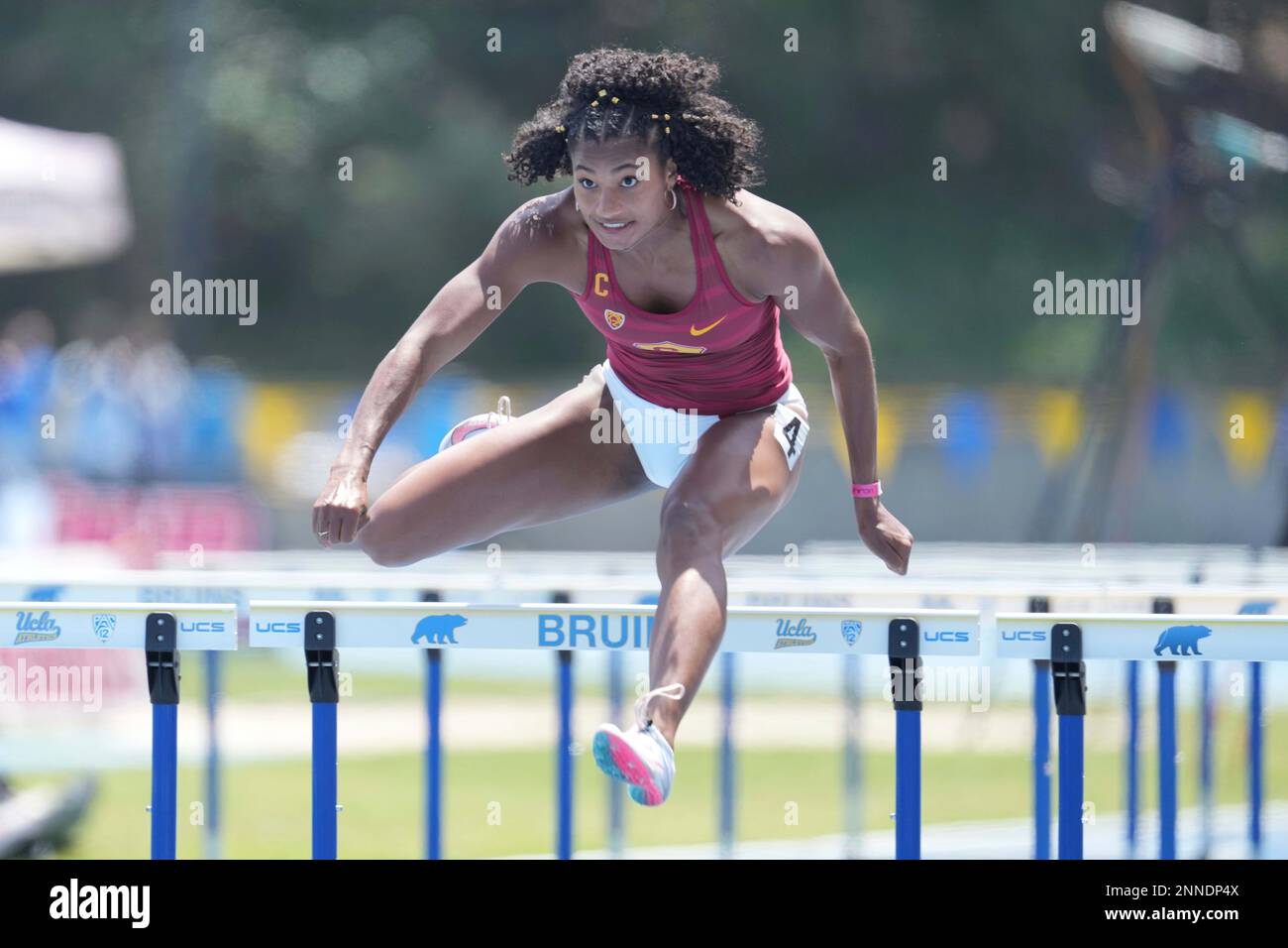 Anna Cockrell of Southern California wins the women's 100m hurdles in ...