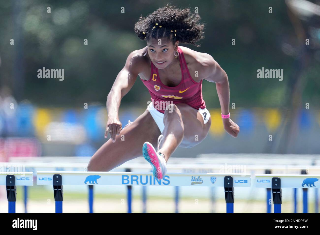 Anna Cockrell of Southern California wins the women's 100m hurdles in ...