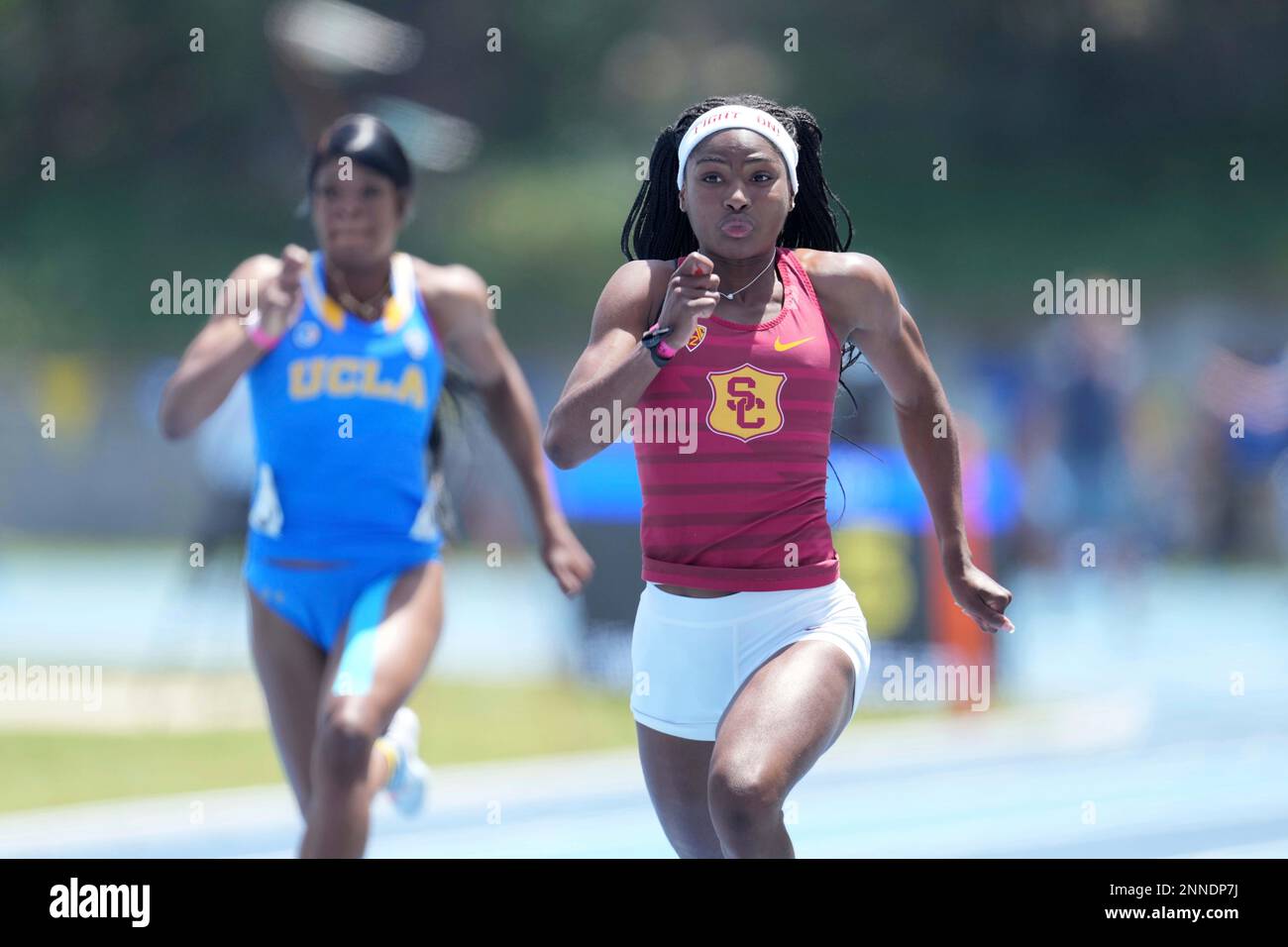 Twanisha Terry of Southern California wins the women's 100m in a meet ...