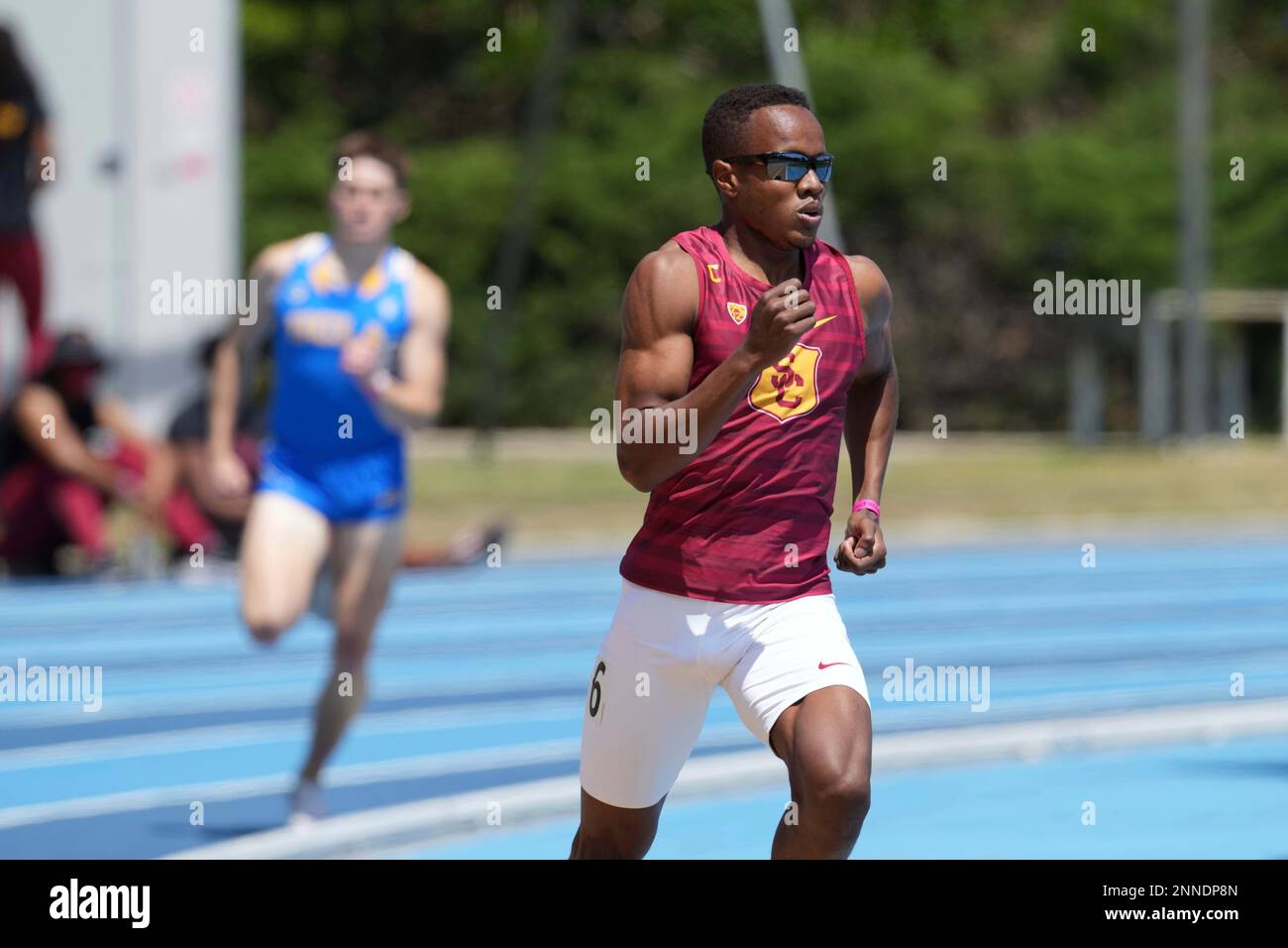 Isaiah Jewett of Southern California wins the 800m in a meet-record 1: ...