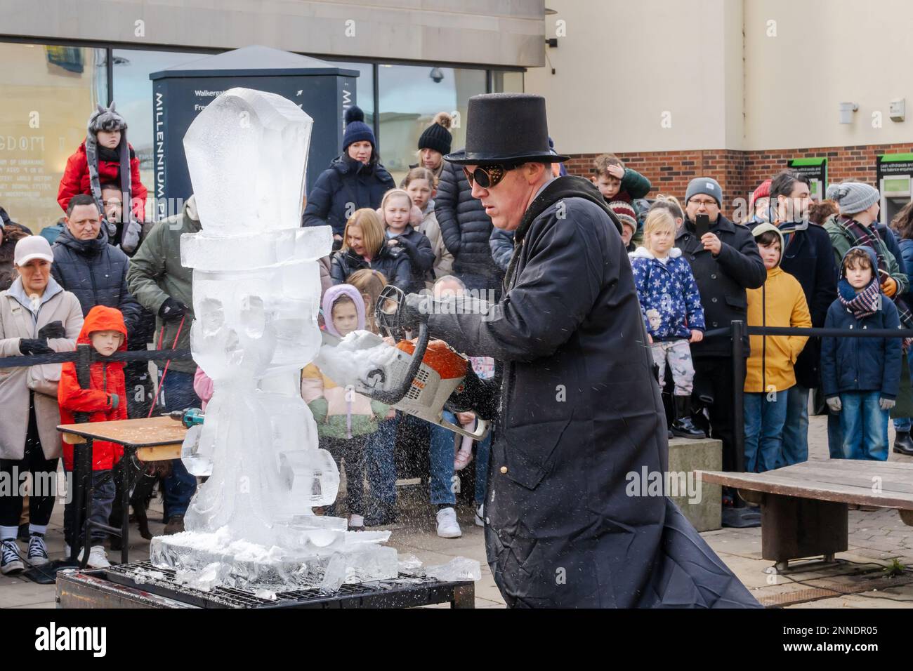Durham, UK. February 25th 2023. Fire and Ice Festival in Durham, County ...