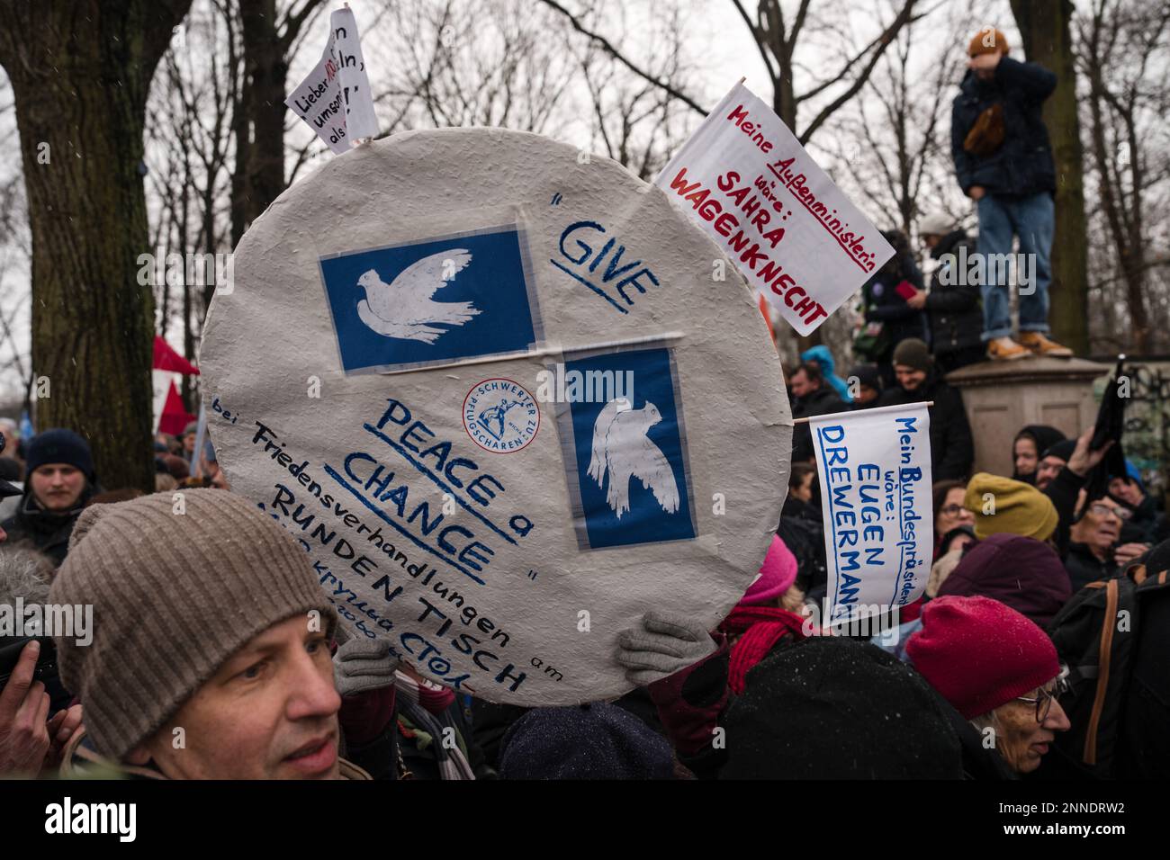 Several thousand people gathered at the Brandenburg Gate in Berlin on ...