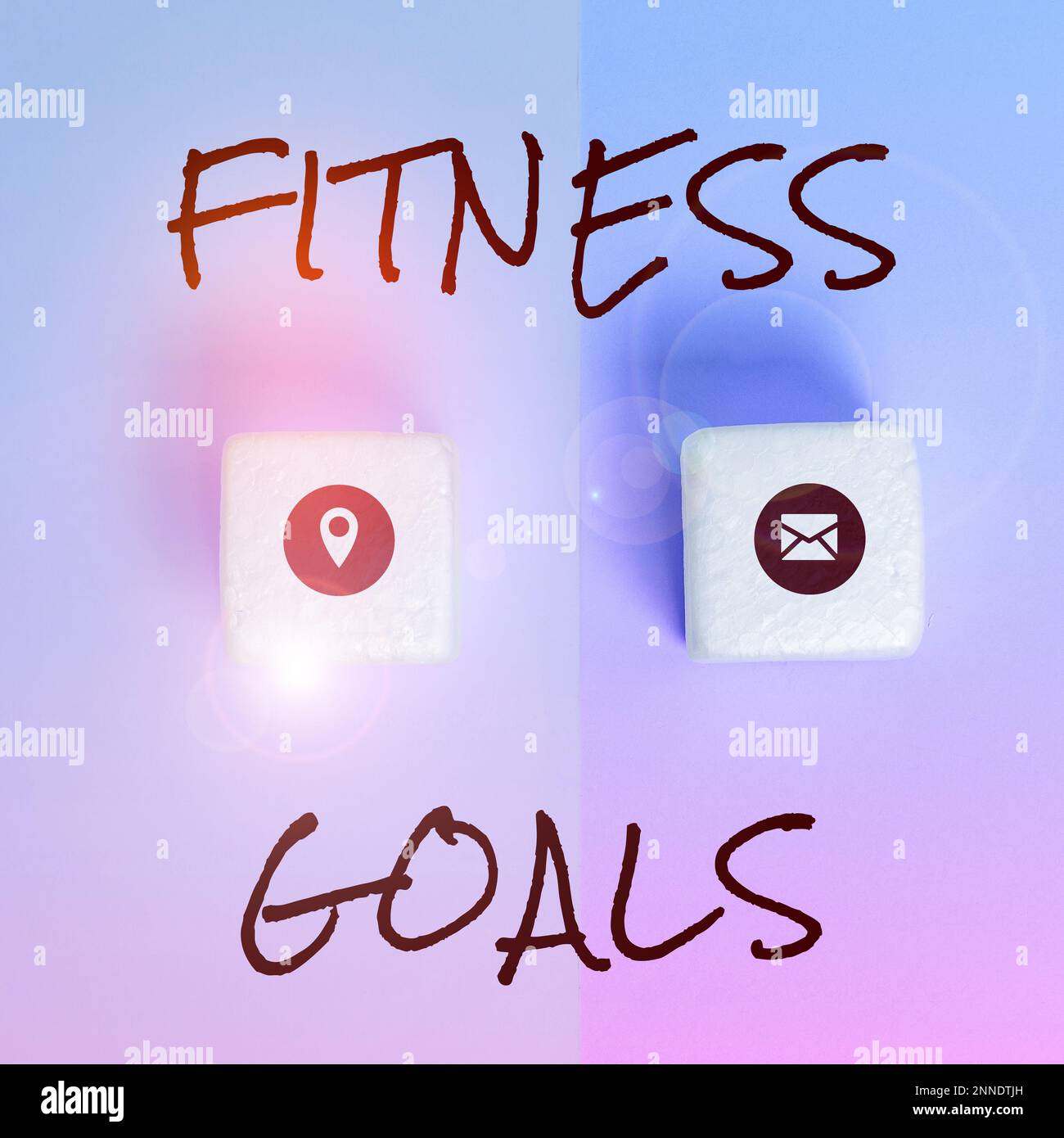 Text showing inspiration Fitness Goals. Internet Concept Loose fat ...