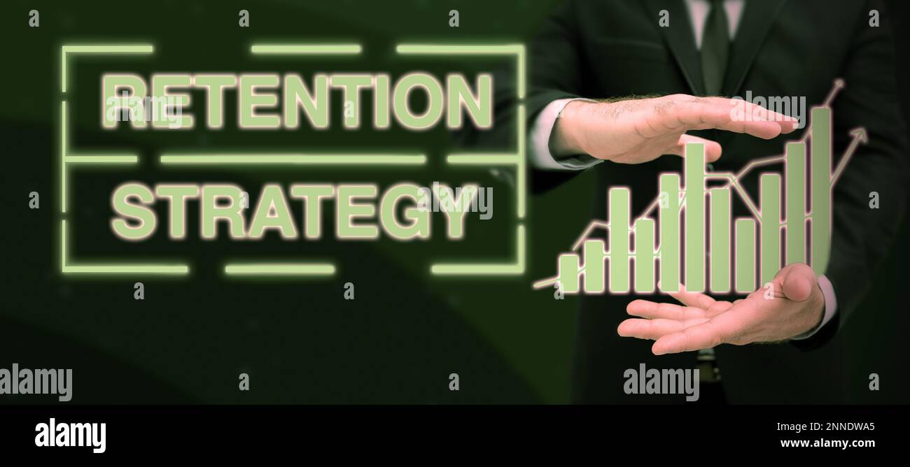 Text showing inspiration Retention Strategy. Business concept ...