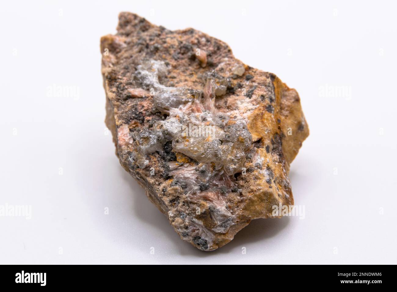 Cerussite crystal in front of a white background, mineral collection ...