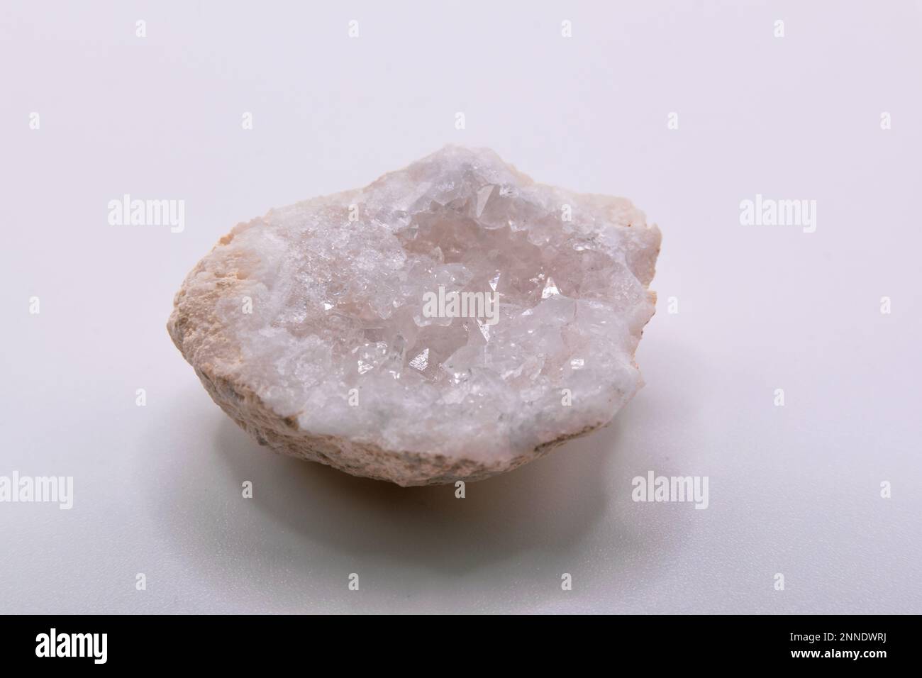 Saharan geode mineral on a white background, mineral collection Stock ...