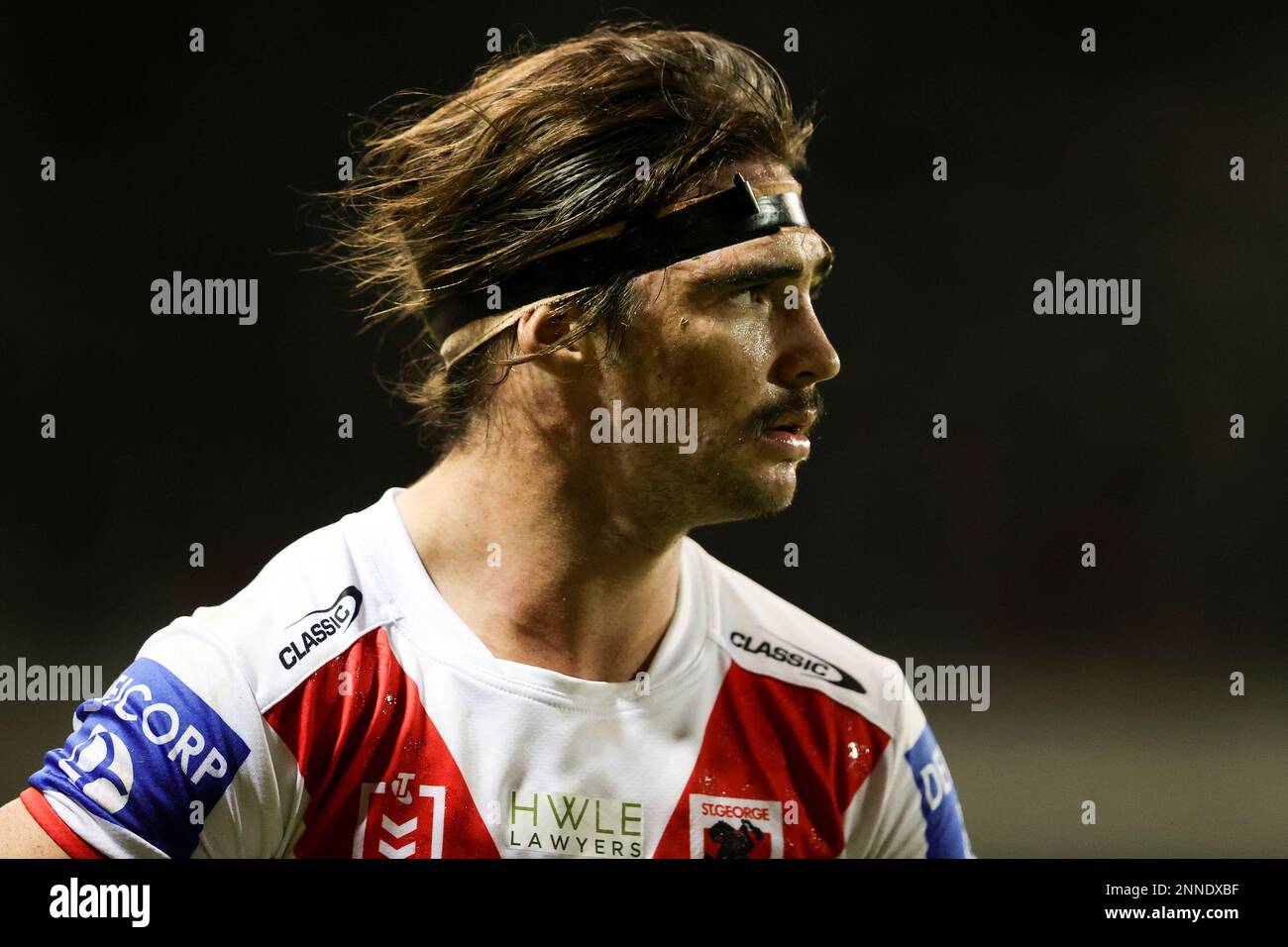 WOLLONGONG, AUSTRALIA - MAY 02: Cody Ramsey of the Dragons looks on ...