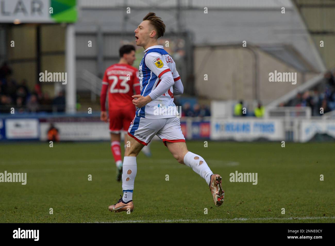 Hartlepool United's Dan Kemp celebrates netting his first penalty ...