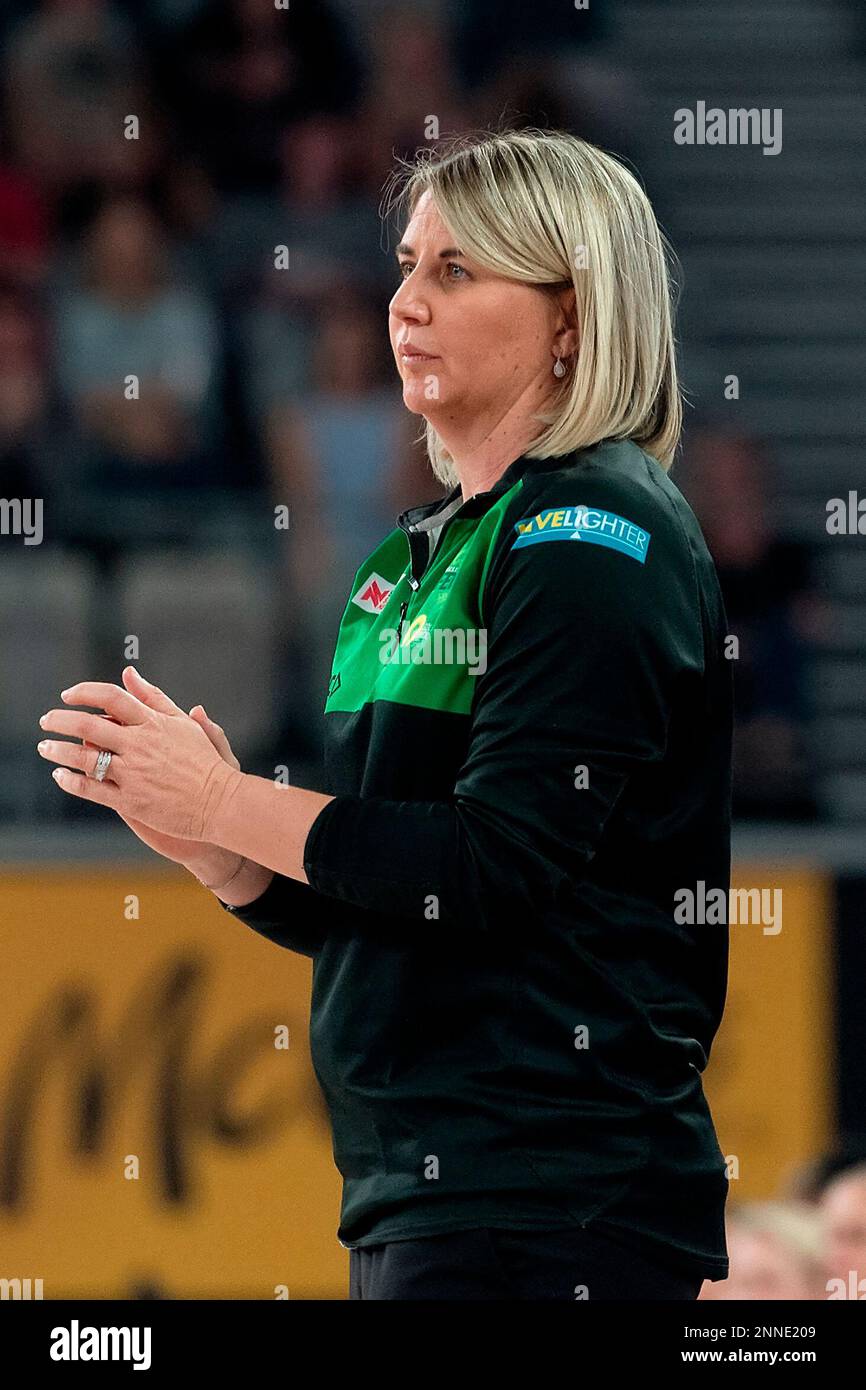 MELBOURNE, AUSTRALIA - MAY 01: West Coast Fever head coach Stacey ...