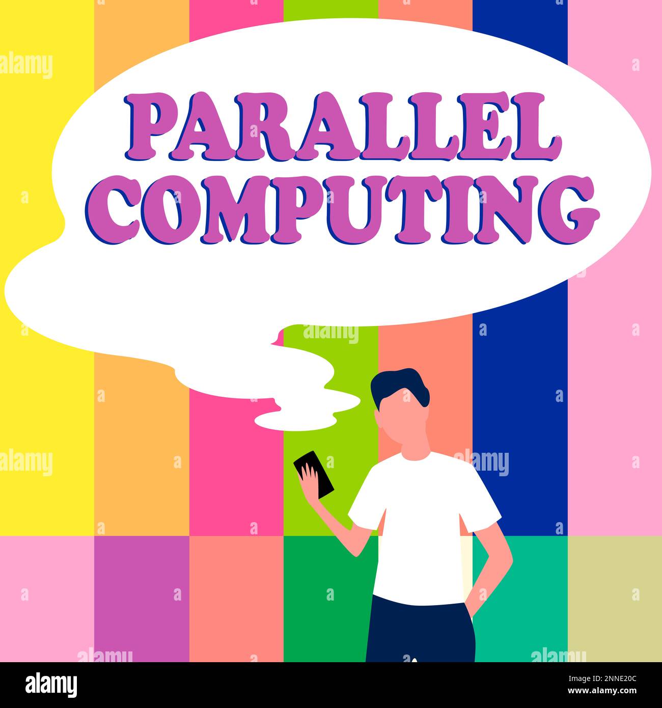 Text Caption Presenting Parallel Computing Conceptual Photo Simultaneous Calculation By Means