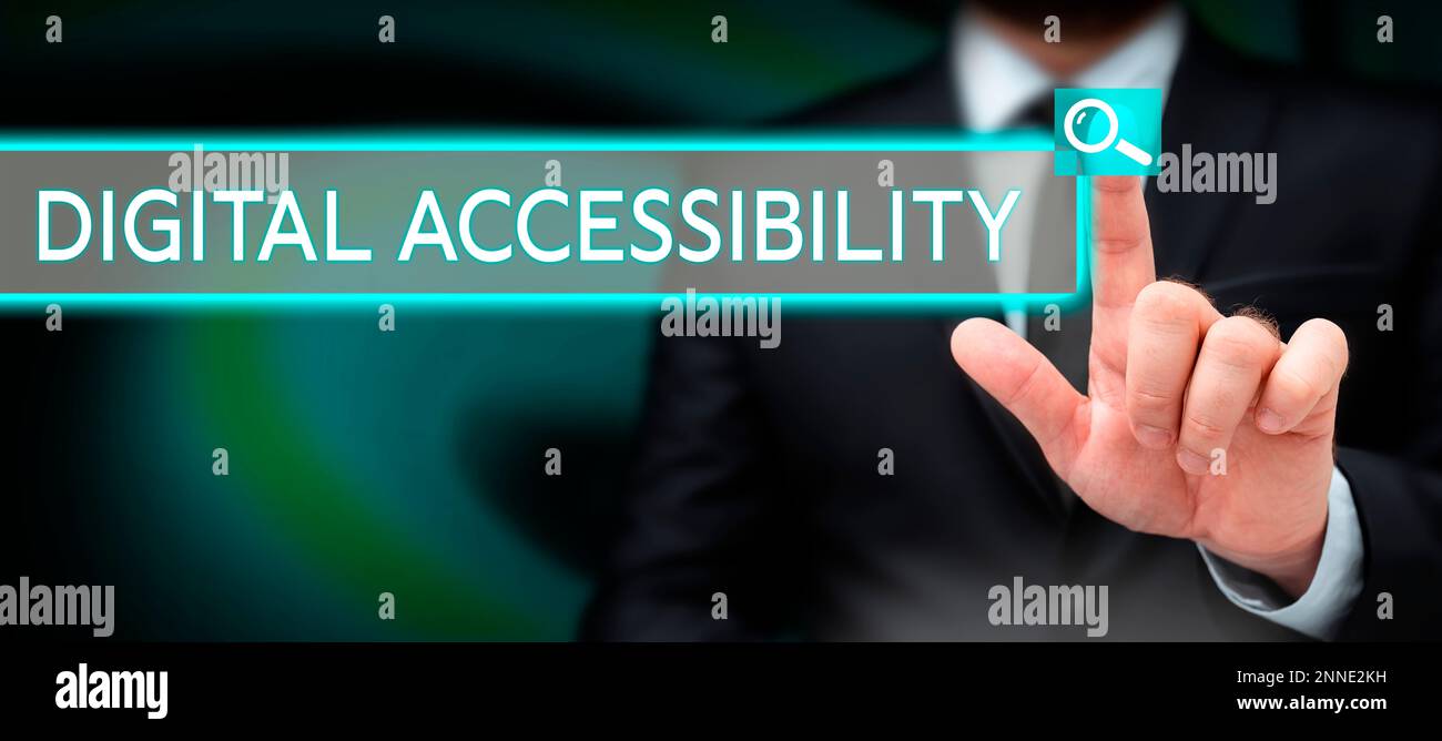 Hand writing sign Digital Accessibility. Internet Concept electronic ...