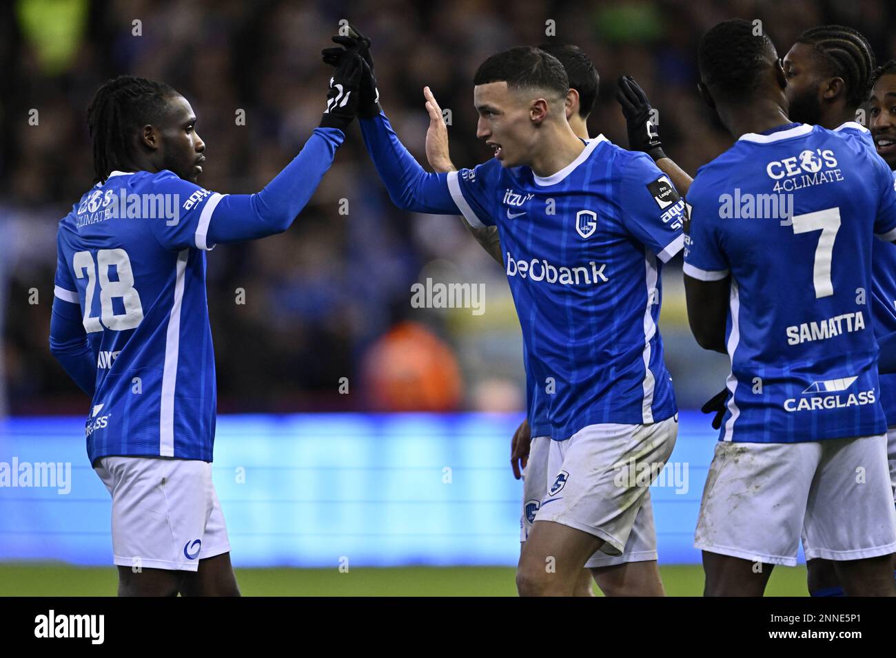 Genk's Joseph Paintsil and Genk's Bilal El Khannouss pictured during a ...