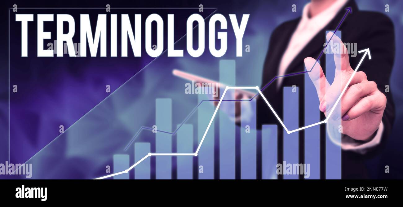 Text sign showing Terminology. Business approach Terms used with ...