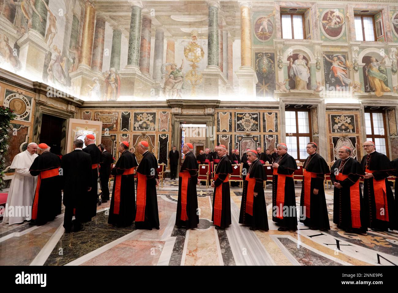 FILE - In this file photo taken on Dec. 21, 2019, Cardinals queue to ...