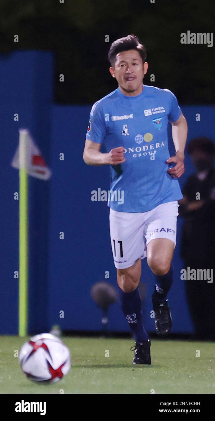 Japanese footballer Kazuyoshi Miura of Yokohama FC, better known as King Kazu, takes part in the ...