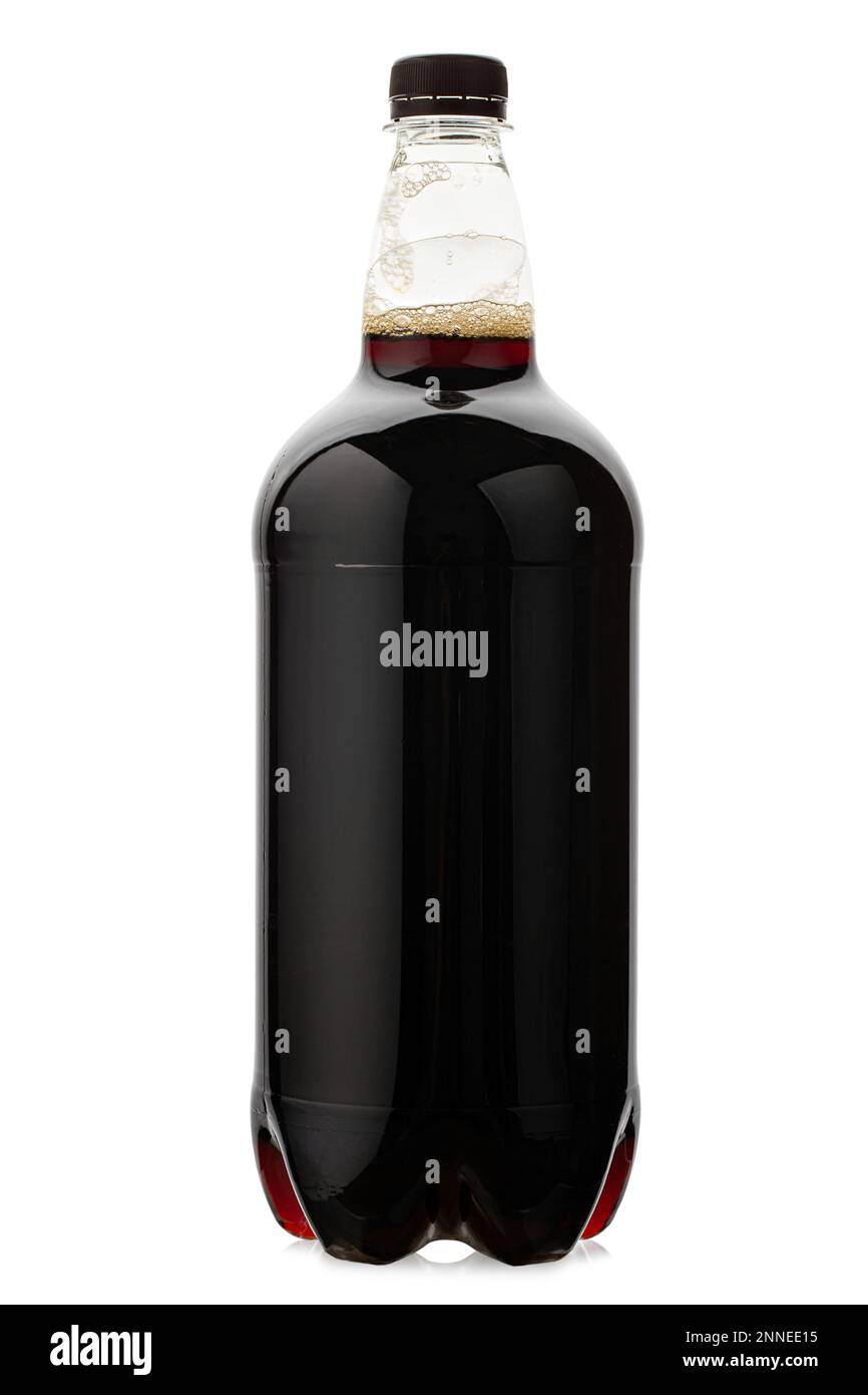 Plastic bottle with dark beer. isolated on white background. File ...