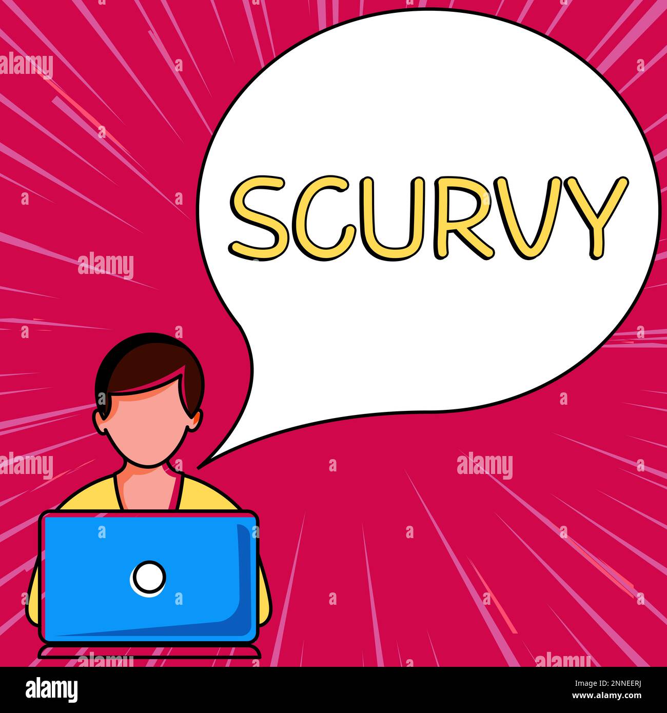 Text sign showing Scurvy. Concept meaning disease caused by a lack of ...