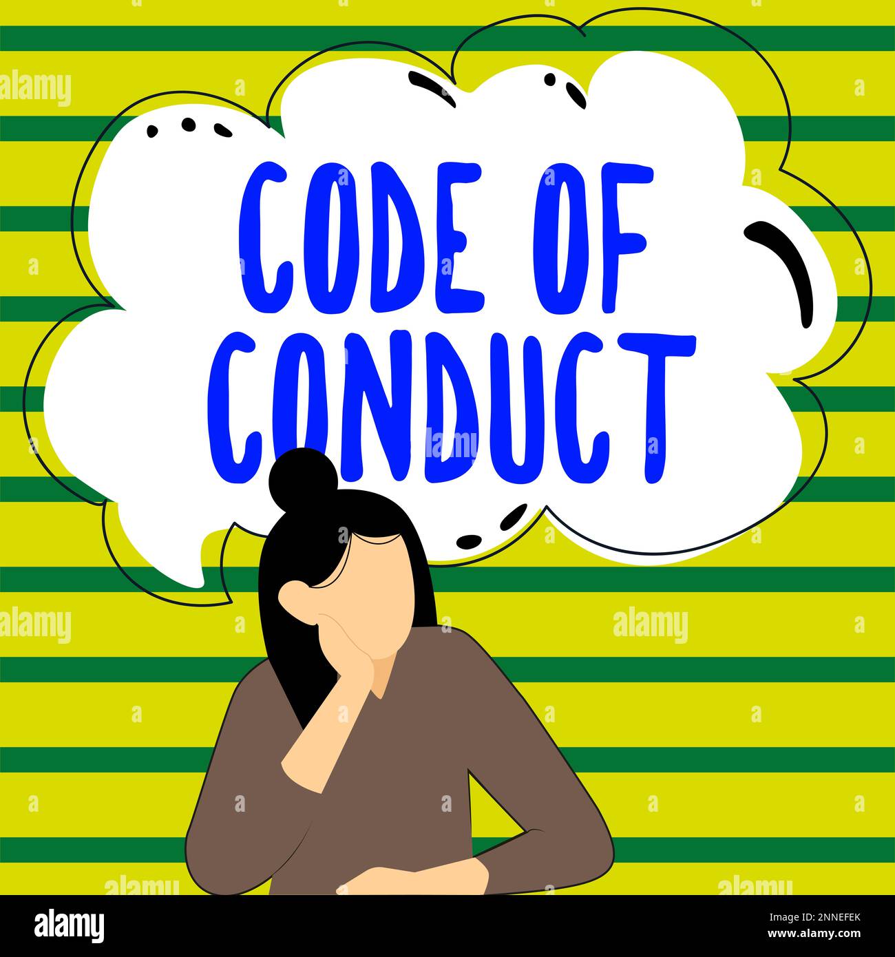 Hand writing sign Code Of Conduct. Concept meaning Ethics rules moral ...
