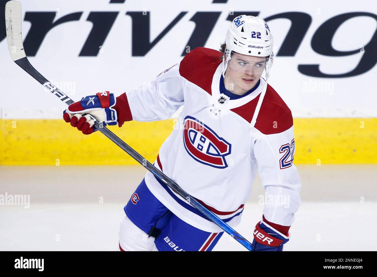 NHL profile photo on Montreal Canadiens player Cole Caufield at a game ...