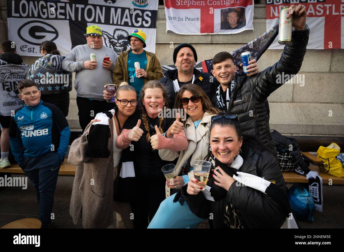 London, UK. 25th Feb, 2023. Newcastle United fans descend into ...