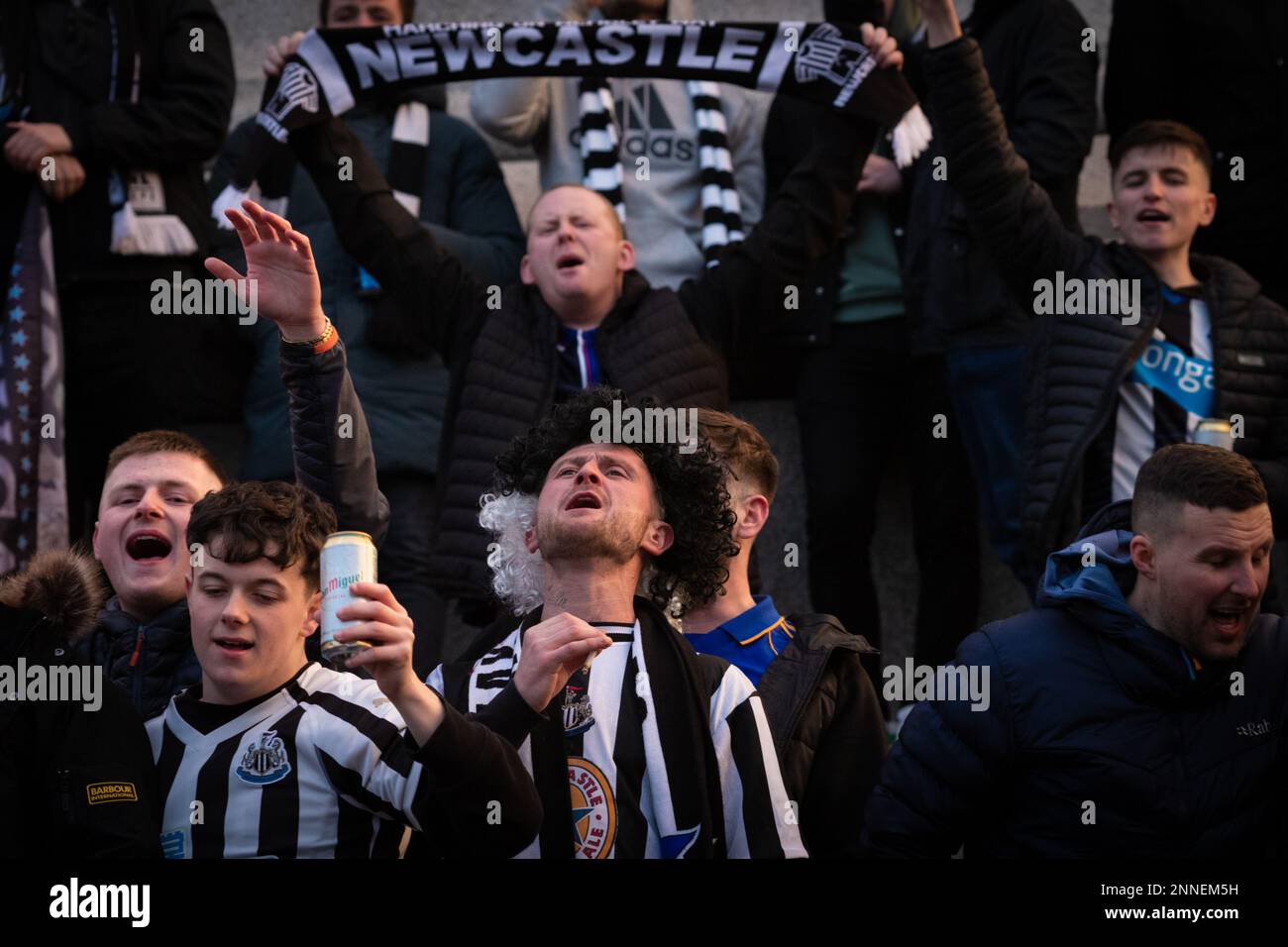 London, UK. 25th Feb, 2023. Newcastle United fans descend into ...