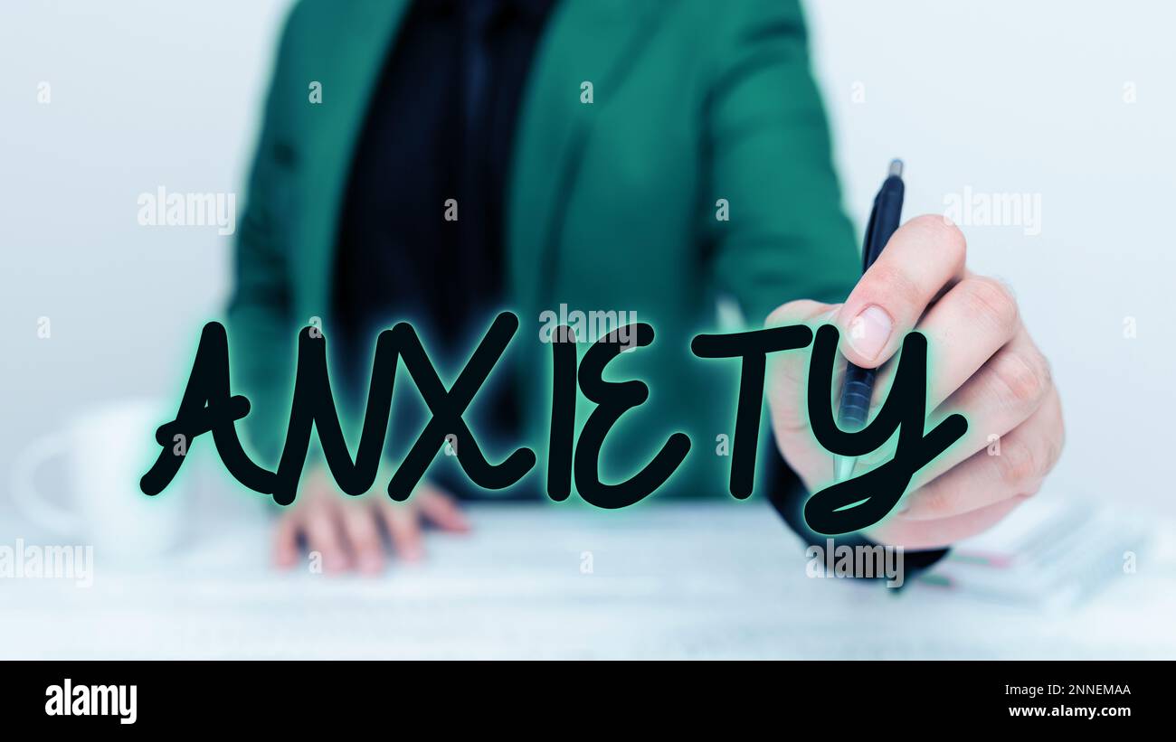 Conceptual caption Anxiety. Conceptual photo Excessive uneasiness and ...