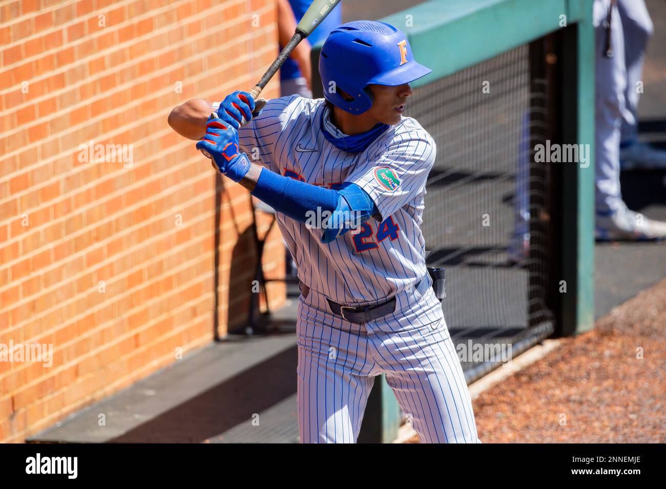 Florida Gators infielder Josh Rivera (24) on deck against the Tennessee ...