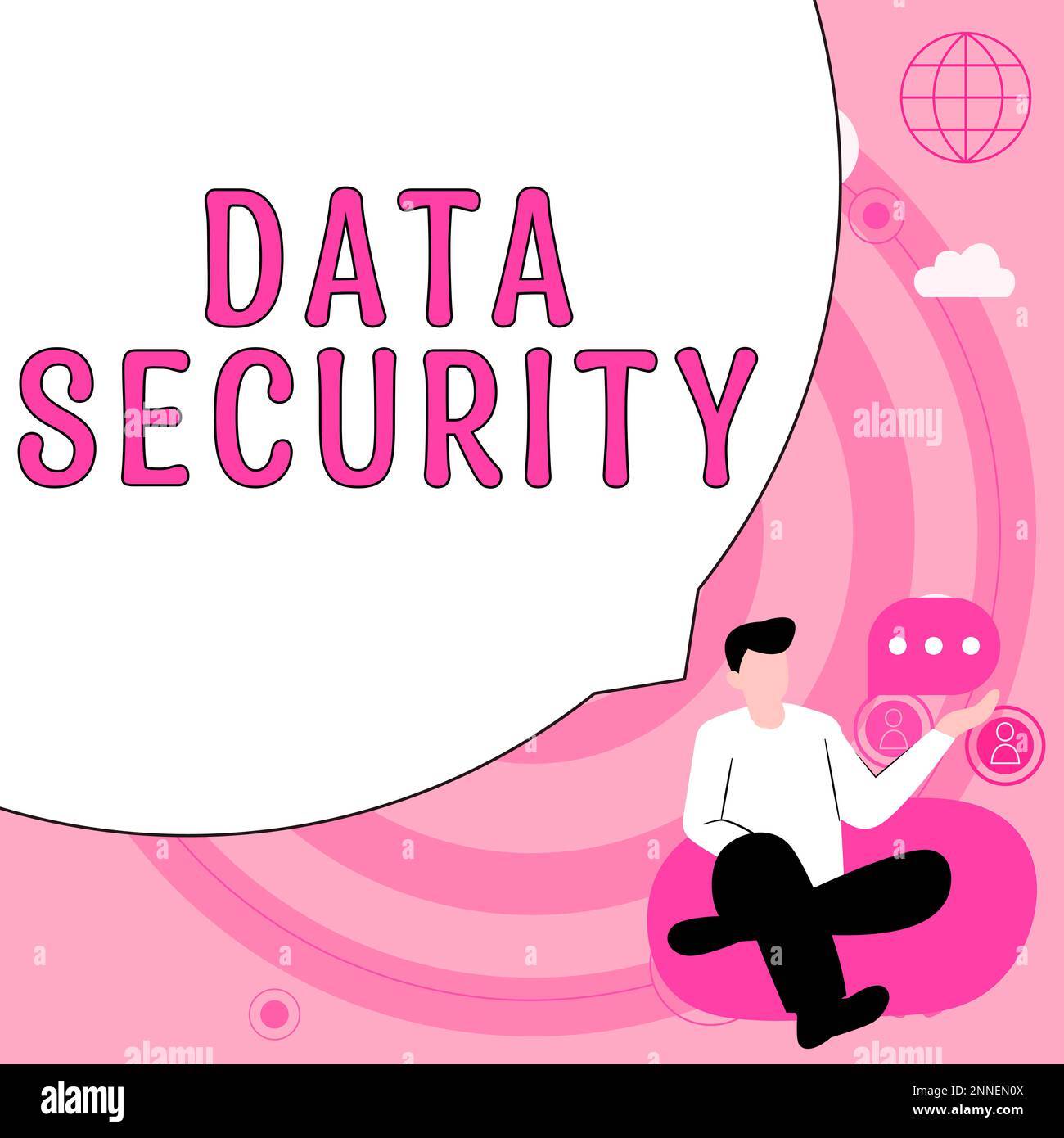 Hand writing sign Data Security. Concept meaning Confidentiality Disk Encryption Backups ...