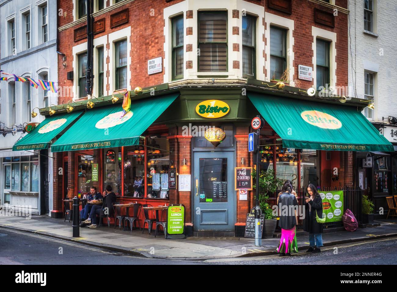 London, UK, Sept 2022, view of Bistro 1, a Mediterranean restaurant in Soho Stock Photo - Alamy