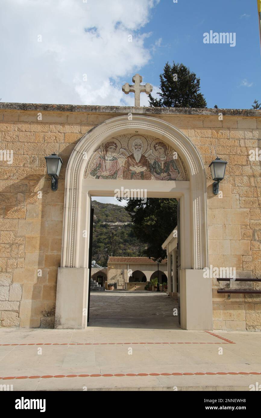 Entrance to the Agios Neophytos Monastery Paphos, Cyprus Stock Photo ...