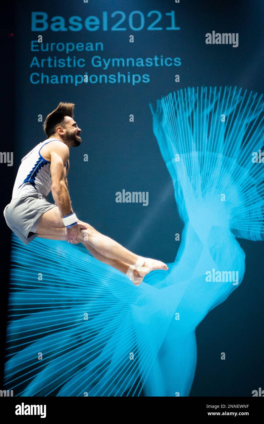 Israel's Andrey Medvedev performs on the vault during the apparatus ...