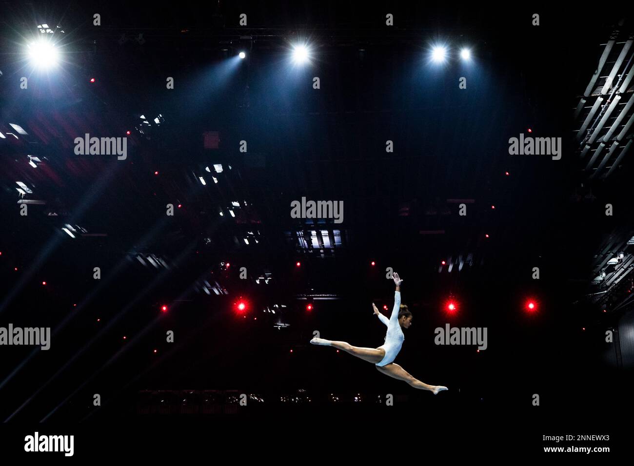 France's Marine Boyer performs on the balance beam during the apparatus ...