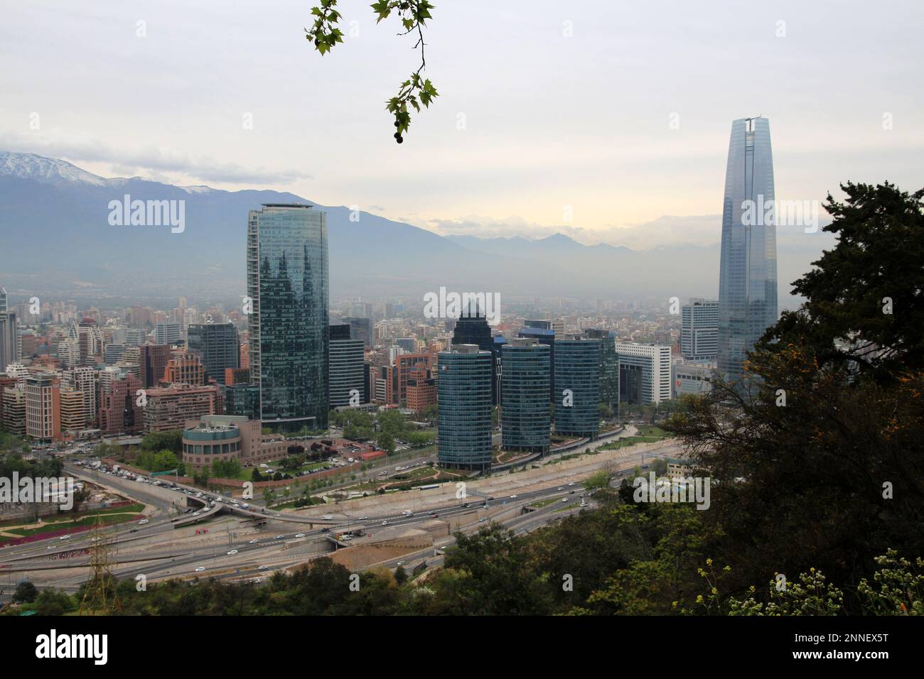 View of the South American city of Santiago de Chile, Chile, South ...
