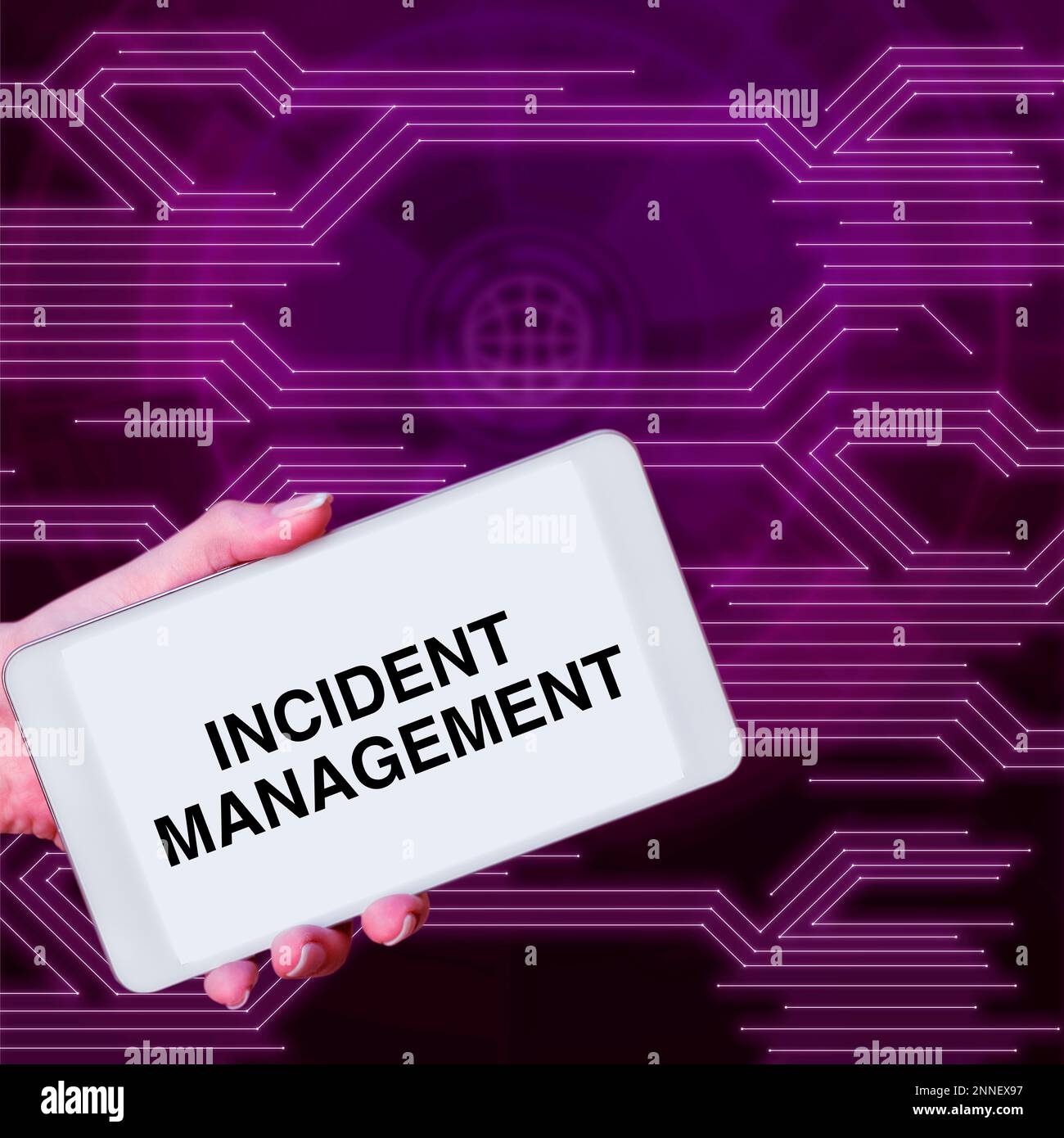 Hand writing sign Incident Management. Word Written on Process to ...