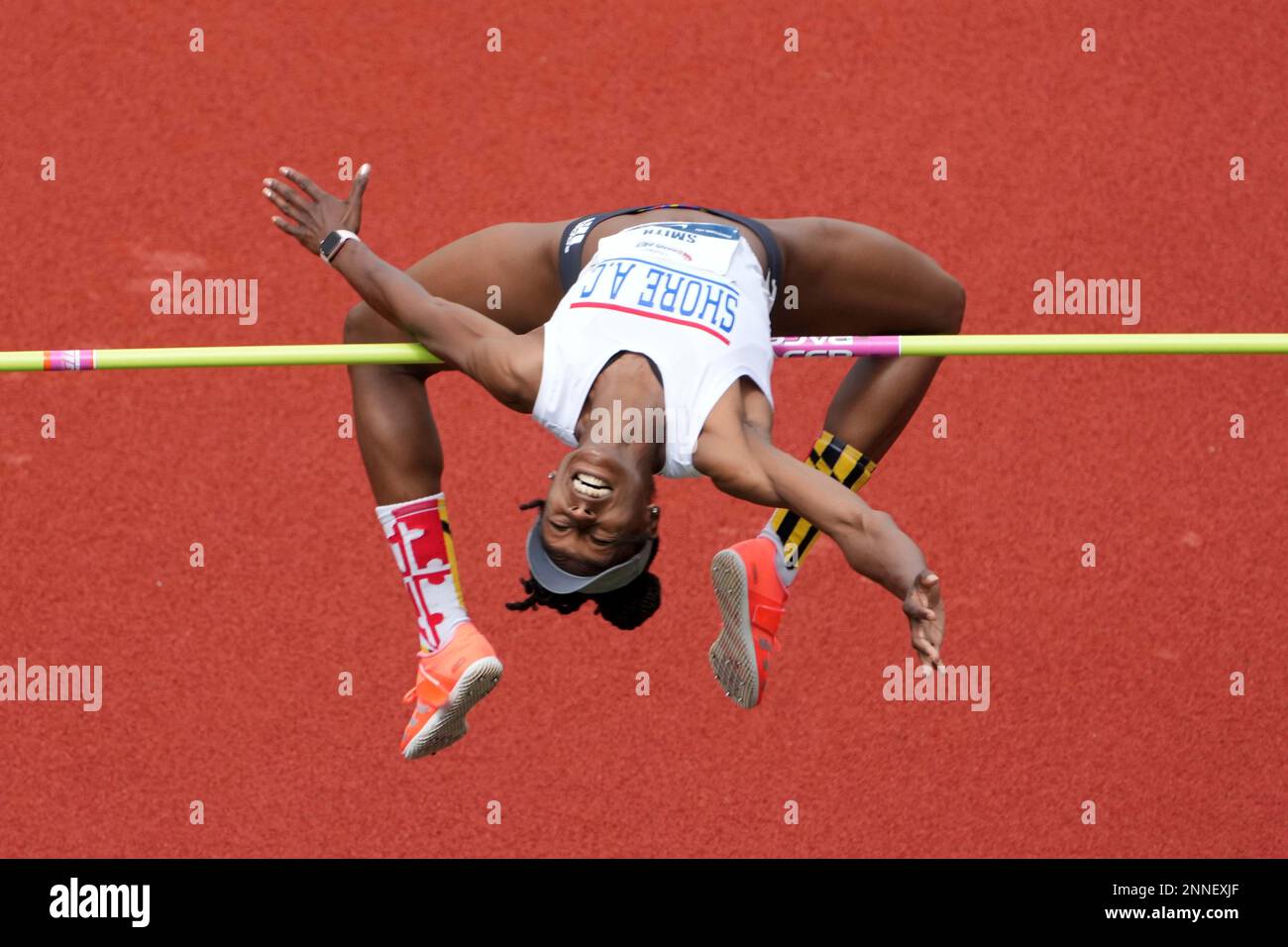 Amina Smith (USA) places fourth in the women's high jump at 5-11 1/2 (1 ...