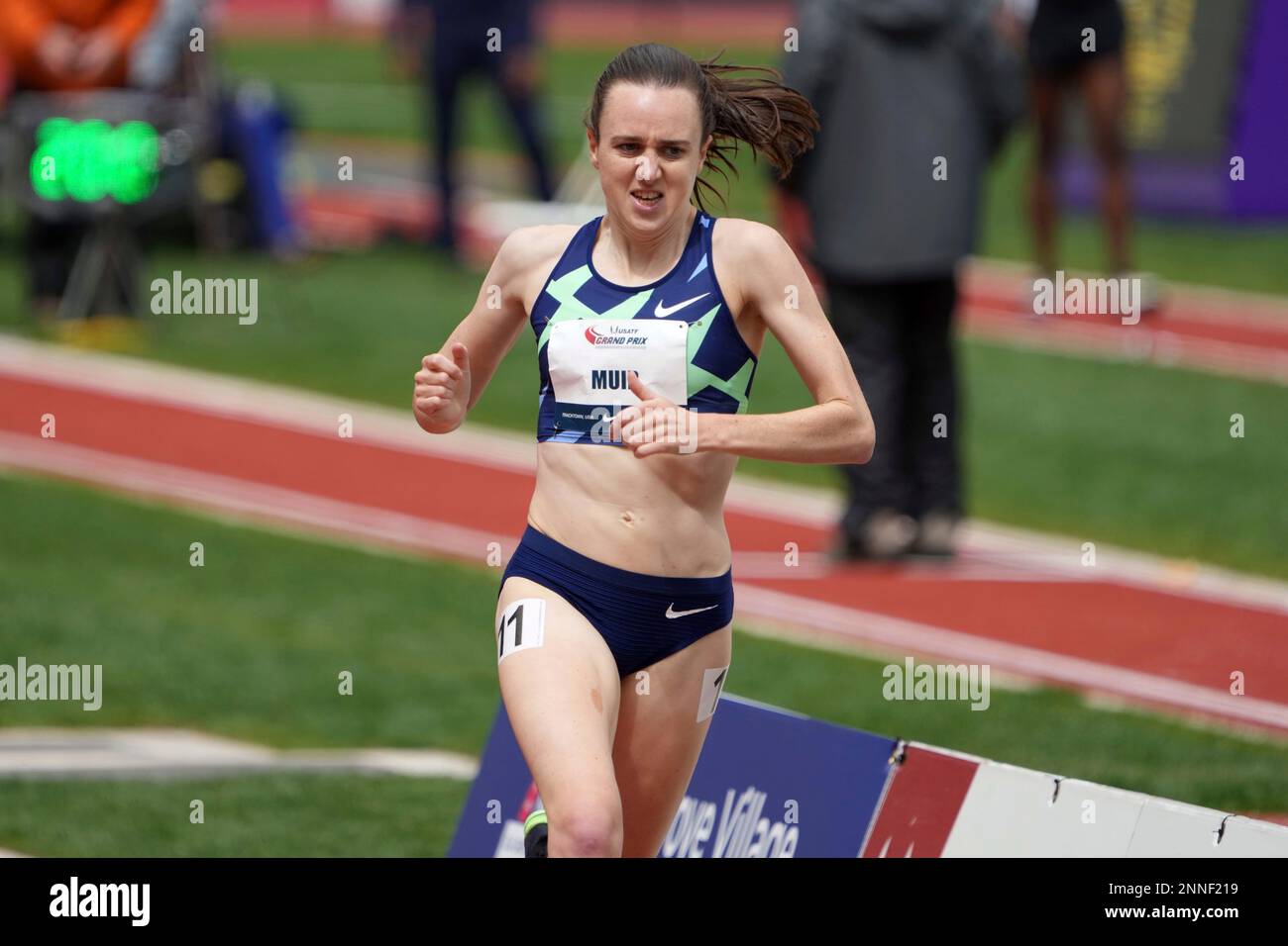 Laura Muir (GBR) wins the women's 1,500m in 4:01.54 during the USATF ...