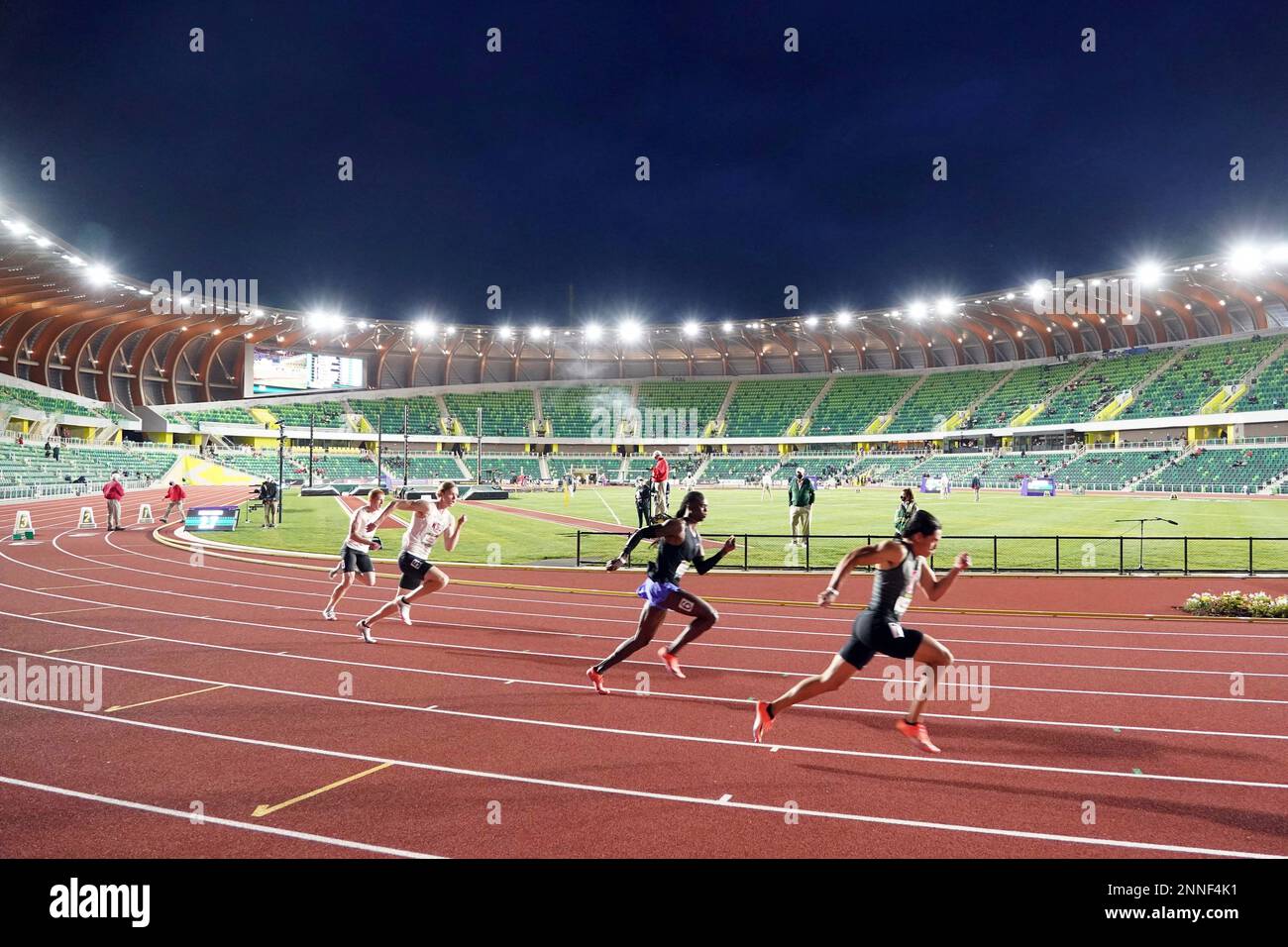 A general overall view of a 200m heat during the Oregon Relays, Friday ...
