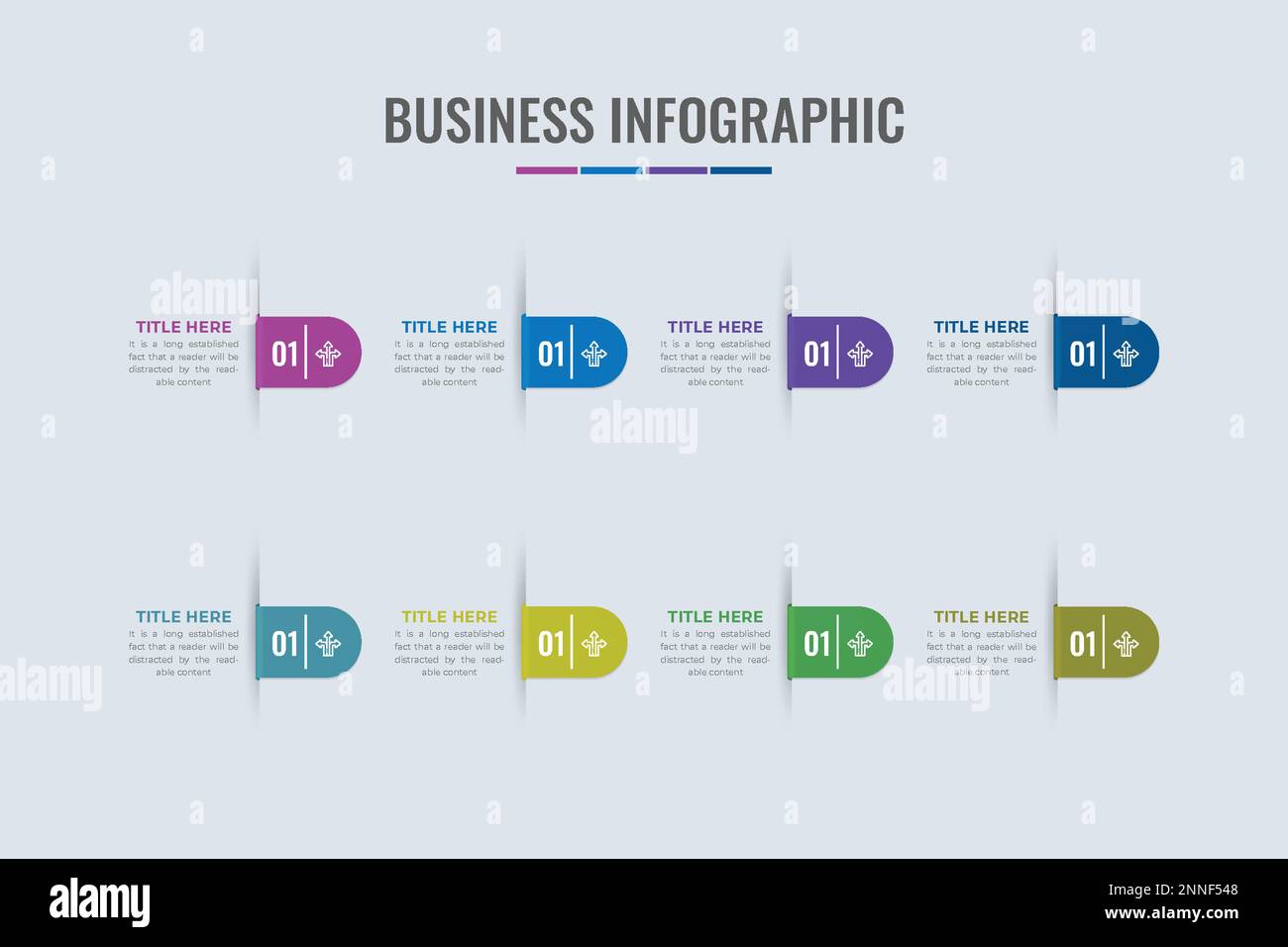 Business chart flow infographic diagram vector with work step sections ...