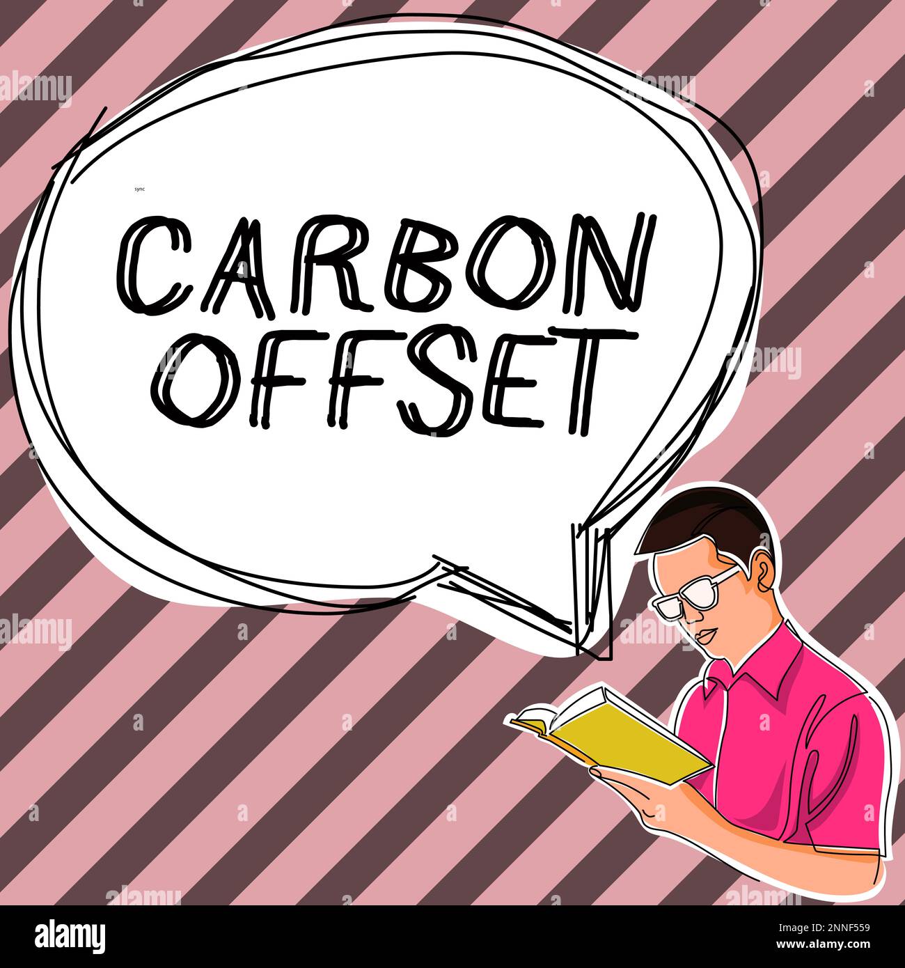 Sign displaying Carbon Offset. Word for Reduction in emissions of ...