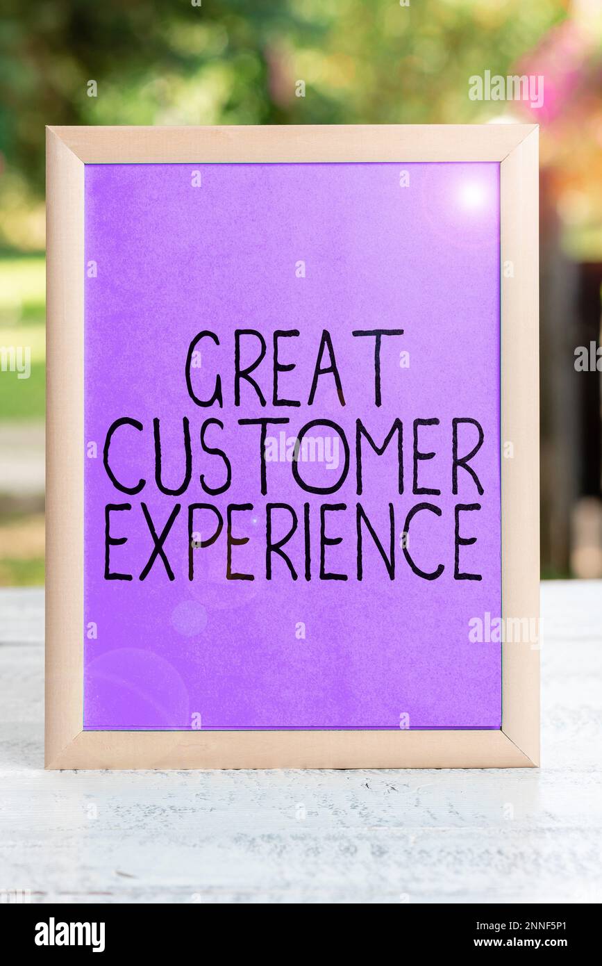 Inspiration showing sign Great Customer Experience. Business overview ...