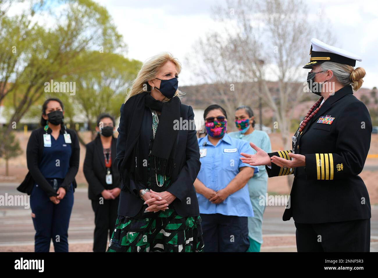 First lady Jill Biden visits a COVID-19 vaccination center in Fort ...